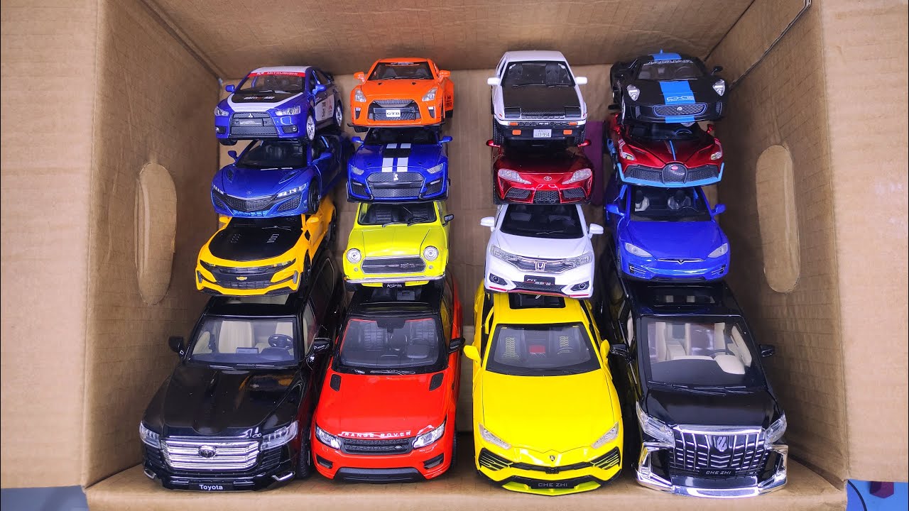 Box Full of Luxury Cars, Ferrari, Lamborghini, Porsche, Aston Martin ...