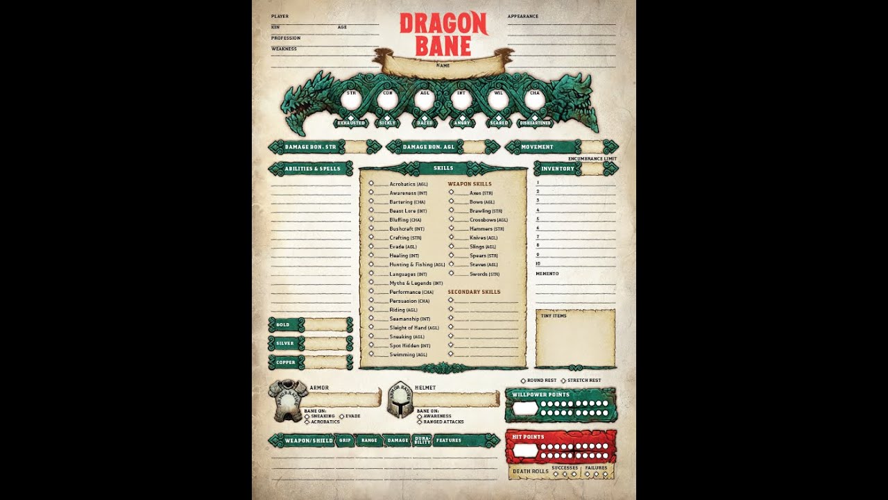 Dragonbane Making A Character With All Random Rolls - YouTube