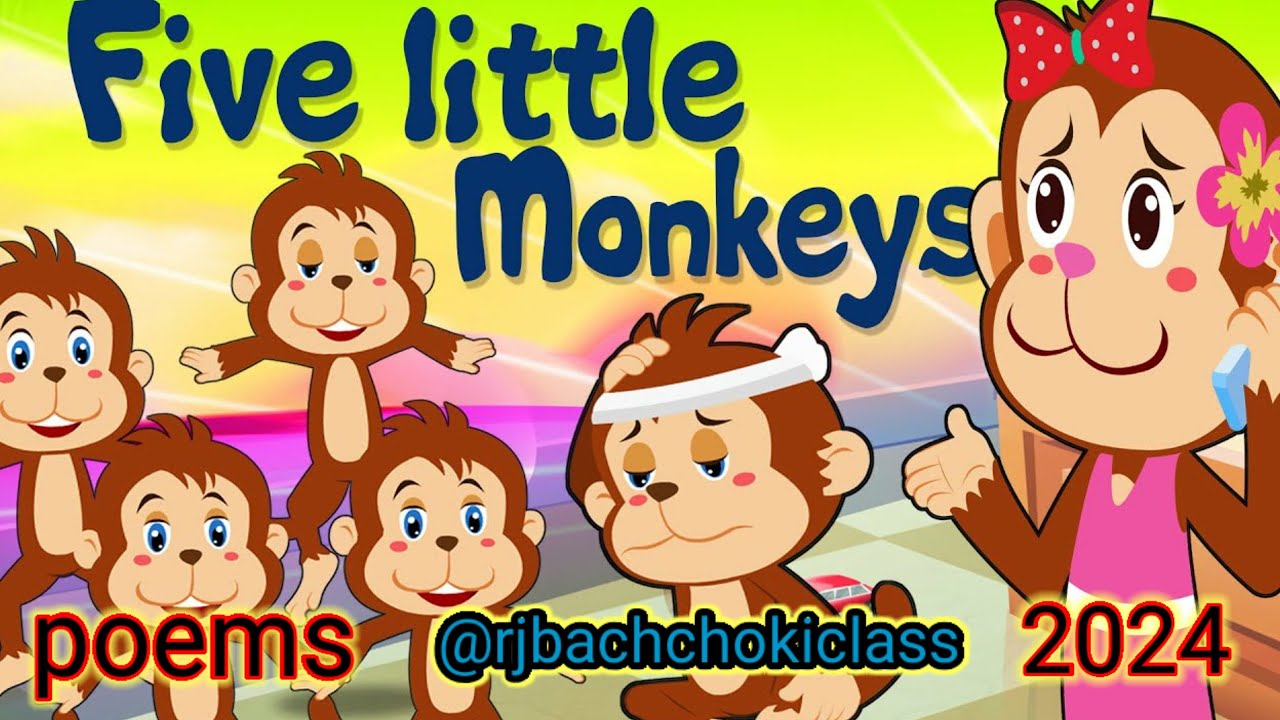 poem five little monkey|poem five little monkeys jumping on the bed ...