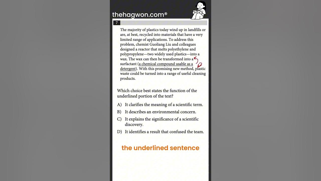 read only THESE parts of the SAT reading passage for function questions ...