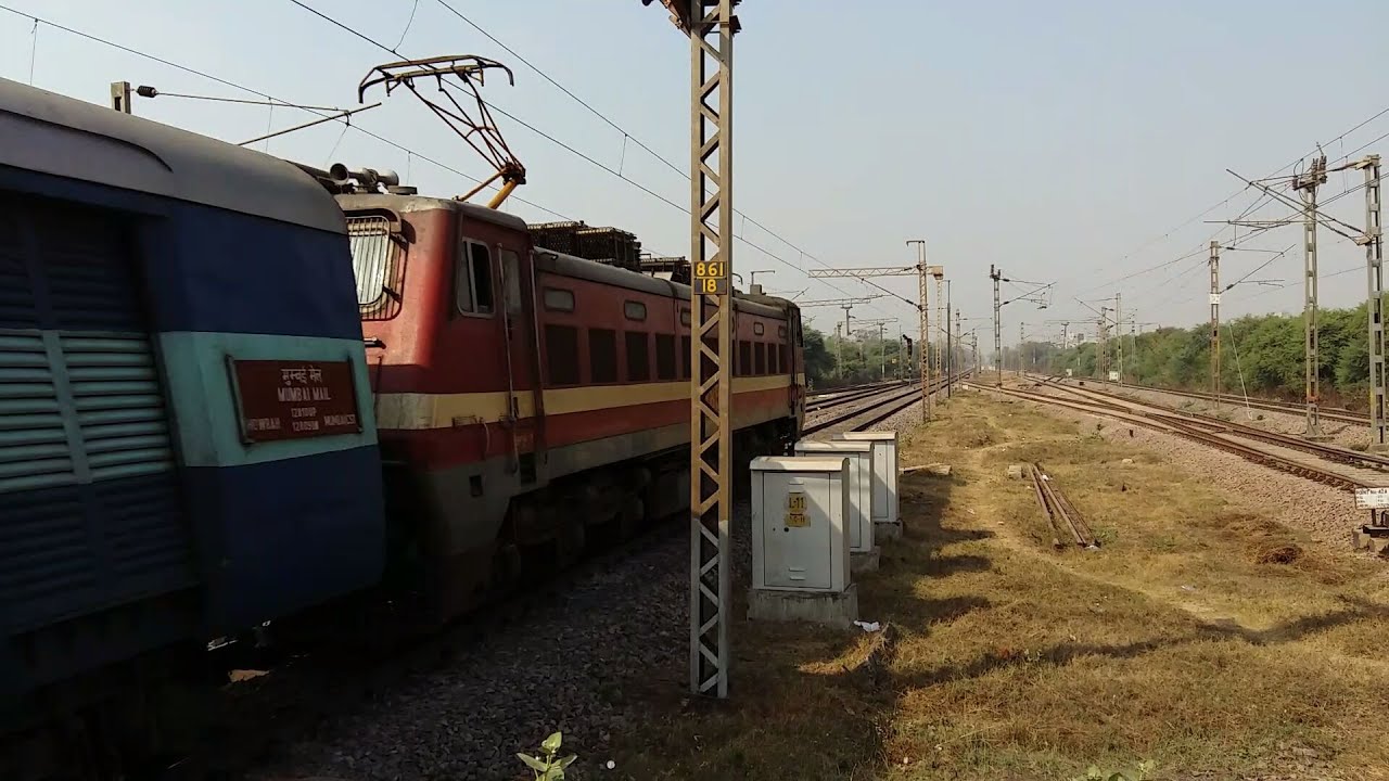 SRC WAP4 HWH CSTM Mail on a rampage at MPS meets BSL WAG5 BGKT BSP LHB ...