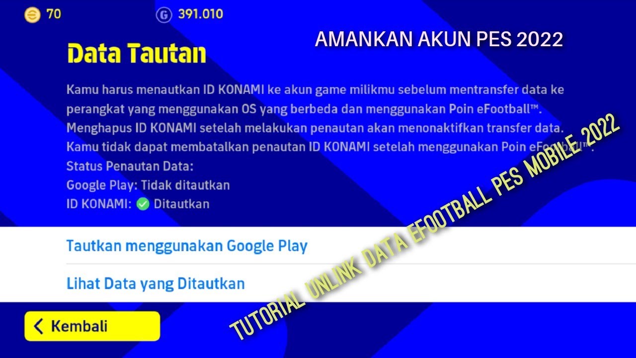 TUTORIAL UNLINK DATA EFOOTBALL 2022 UNLINK DATA KONAMI YouTube TUTORIAL UNLINK DATA EFOOTBALL 2022 UNLINK DATA KONAMI YouTube