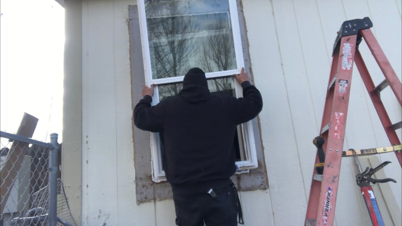 Install a window on a modular home - YouTube