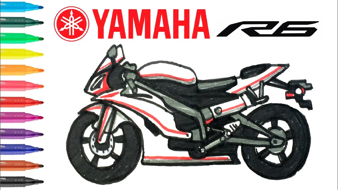 Easy Drawing Yamaha R6 Motorcycle I Kolay Yamaha R6 Çizimi I Motosiklet ...