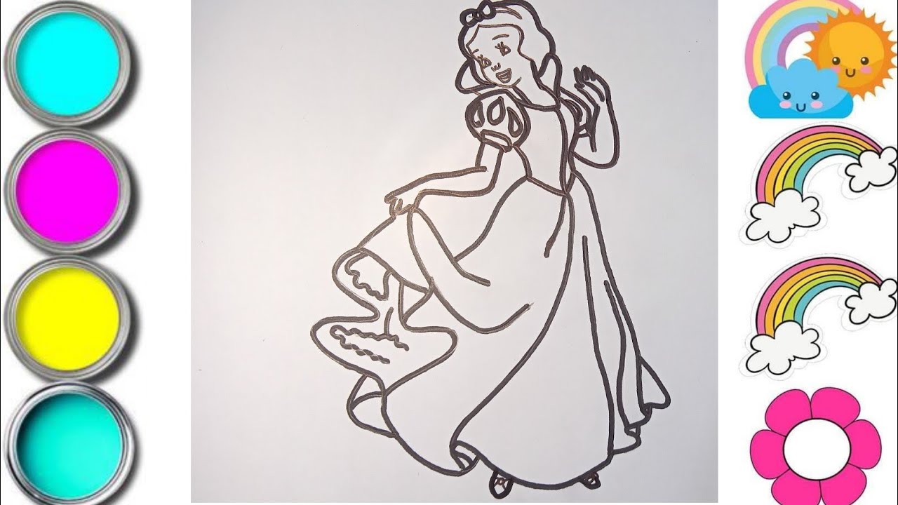 🎨 How to Draw Snow White||Drawing Tutorial For Kids||Easy Step by step ...