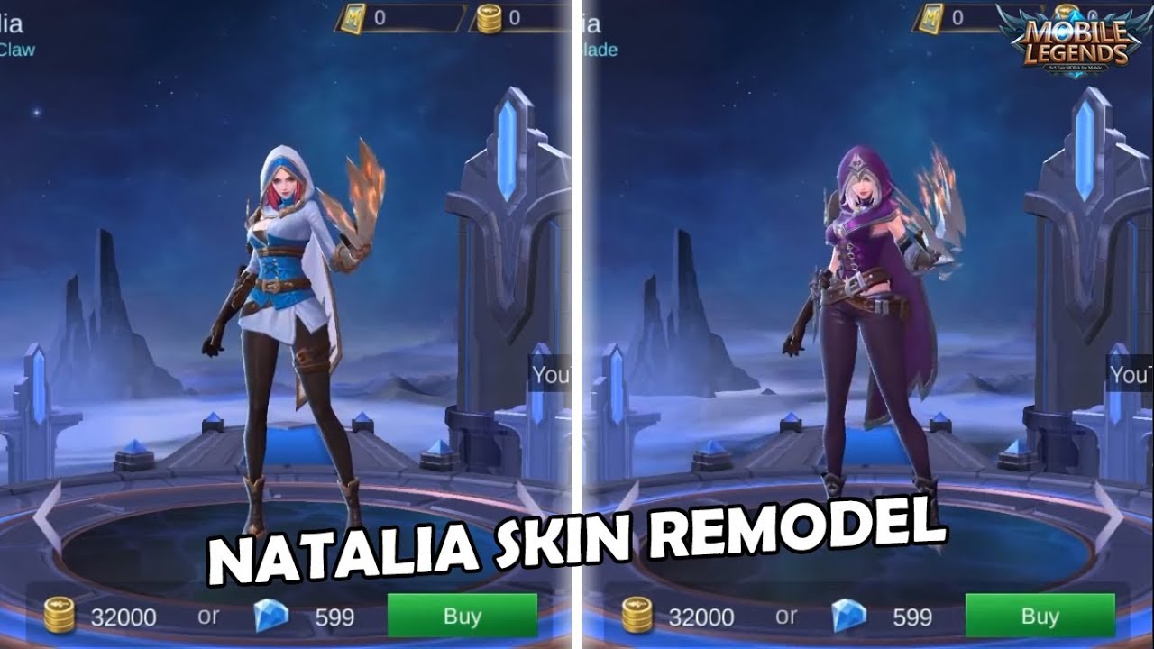 Natalia Skin Remodel Bright Claw and Galss Blade | Mobile Legends - YouTube