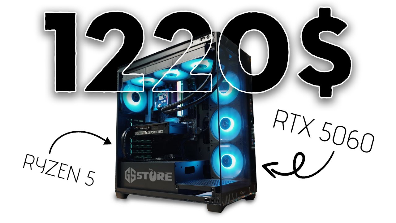 1220$ Kompyuter terish 2026 RTX 5060 Ryzen 5 7500F 32GB o'yin va montaj ...