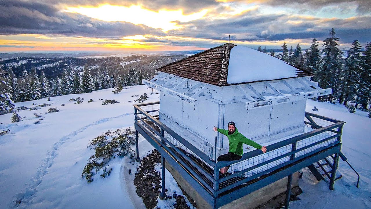 Overnight at a MOUNTAIN TOP CABIN in Deep Snow! - YouTube