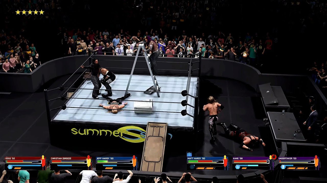 WWE Summerslam 2002 Triple Tornado TLC Tag Team Titles Match - YouTube