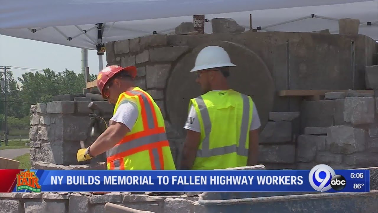 NY builds memorial for fallen highway workers - YouTube
