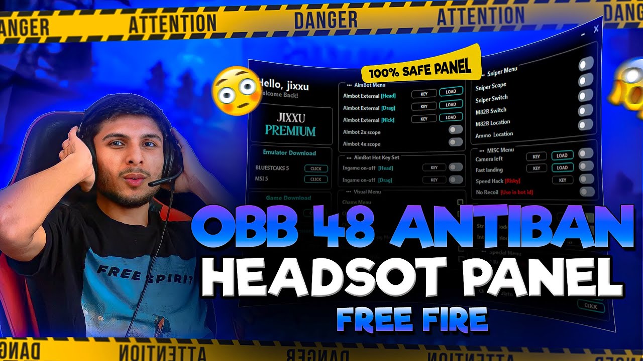 FREE PANEL PC OB48 GRATIS FREE FIRE AIMBOT HEAD 100% LIFETIME 🎁| ANTI BAN 100 % | JIXXU PANEL ...