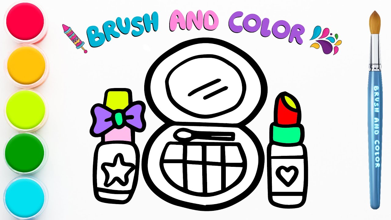 How to Draw a Makeup Set | Step by Step - YouTube