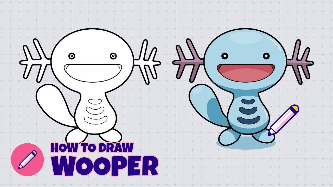 How to draw Wooper (Pokemon)? Step by step drawing tutorial for kids ...