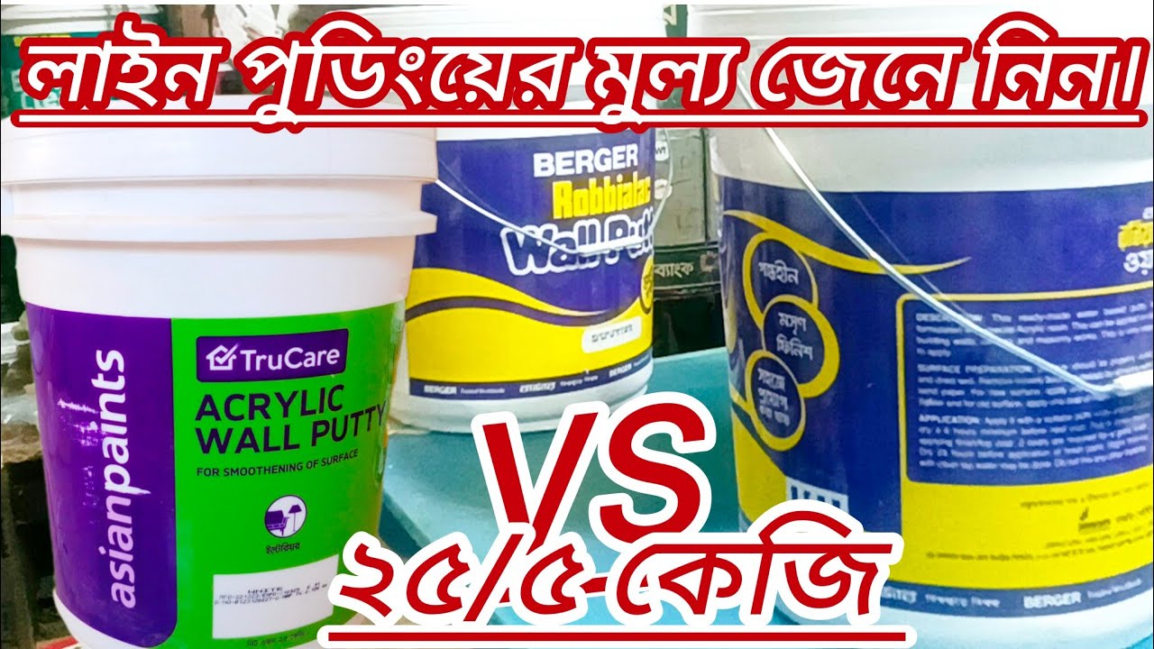 Wall putty pudding price in Bangladesh /BERGER and ASIAN PAINT for Wall ...