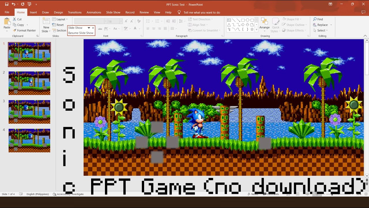 A Sonic Powerpoint Game Using Hyperlink - YouTube