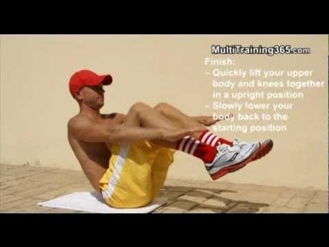 Get a 6-Pack - How to do the "Modified V-Up" - YouTube