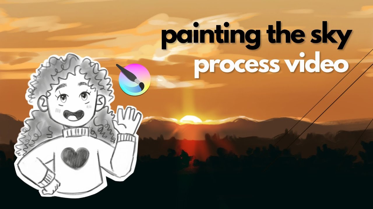 Painting the Sky - Digital Drawing Process Video - YouTube