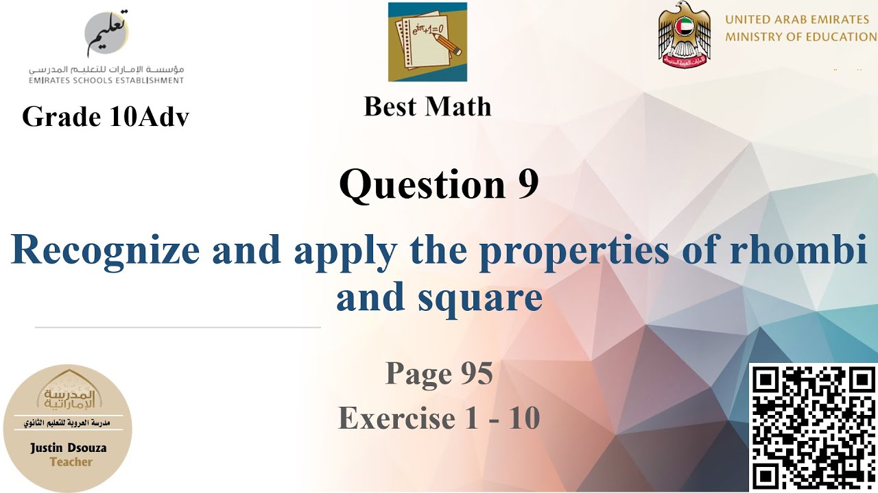 G10A Question 9 Recognize and apply the properties of rhombi and ...
