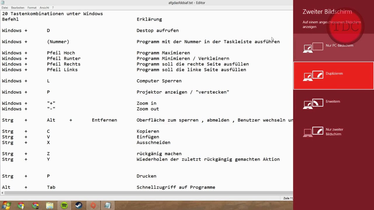 Die wichtigsten Tastenkombinationen in Windows 7 / 8 / Vista - YouTube