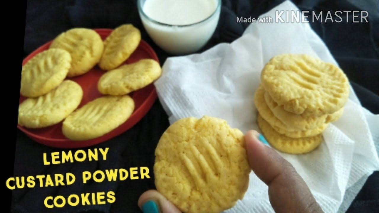 Lemony Custard Powder Cookies | Vanilla Custard Powder Cookie Recipe ...