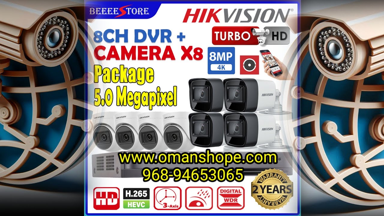 Hikvision 8 cctv camera installation & Configuration - YouTube