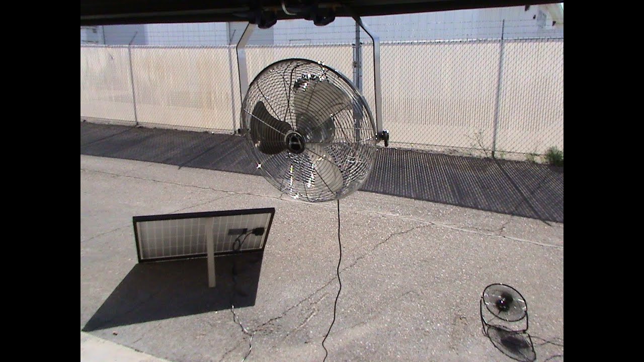 Big solar hanging fan and floor fan from Western Harmonics - YouTube