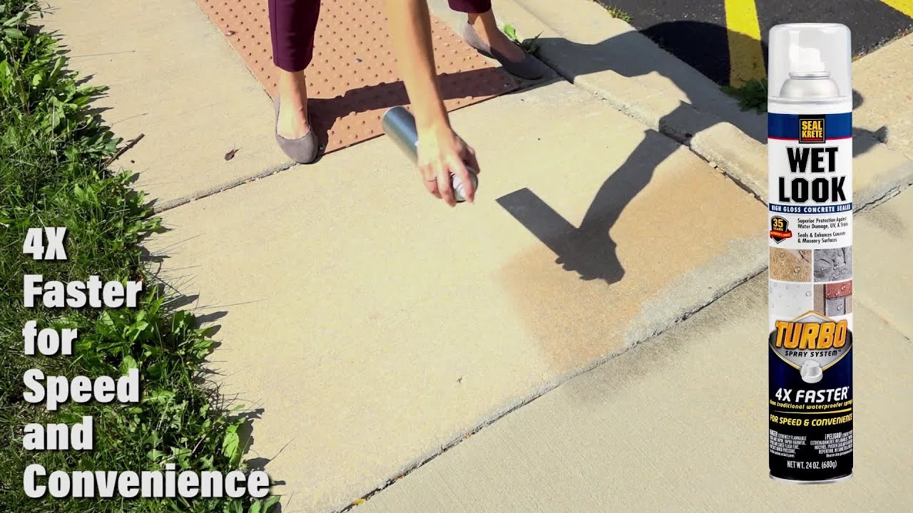 Seal-Krete Wet Look Aerosol Concrete Sealer - YouTube