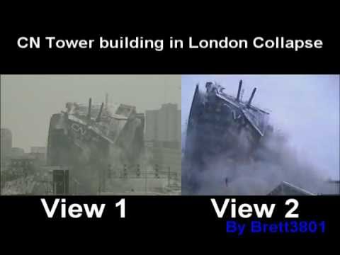 CN Tower building in London Collapse - YouTube