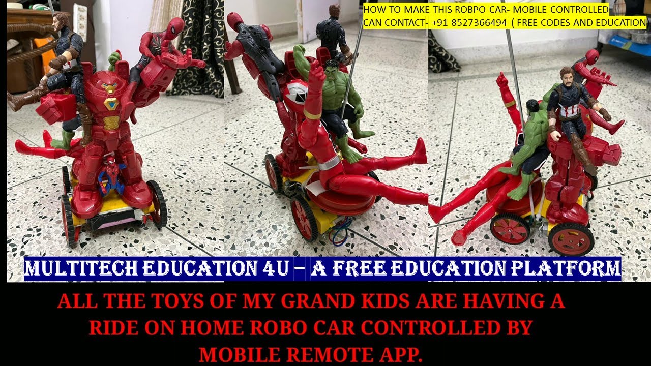 ROBO CAR CONTROLLED REMOTELY BY MOBILE- FREE EDUCATION WITH CODES - YouTube