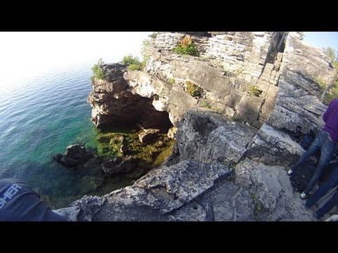 Tobermory: Grotto Cave Jump - YouTube
