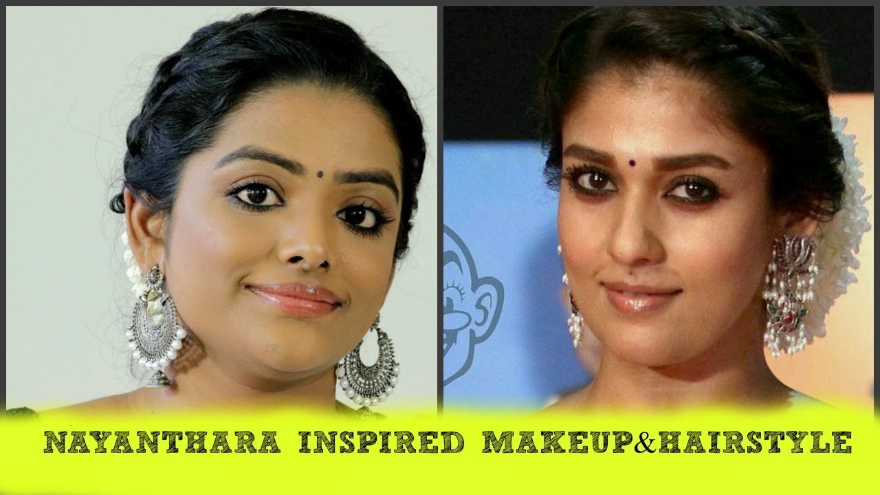 NAYANTHARA INSPIRED MAKEUP&HAIRSTYLE||SIMPLE AND EASY LOOK - YouTube