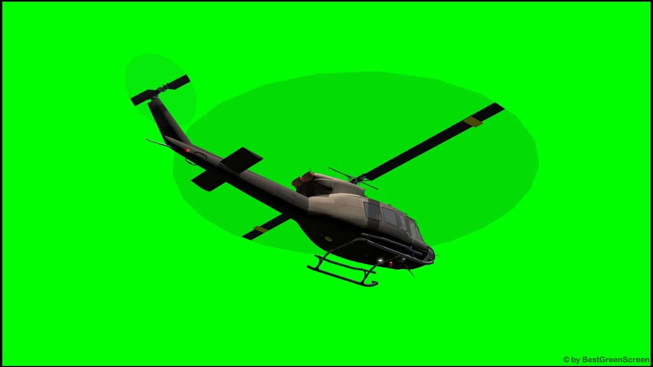 Helicopter fly green screen 2 - free use - YouTube