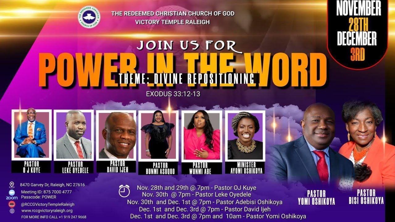 RCCG Victory Temple Raleigh || Power In The Word 2023 || November 29th ...