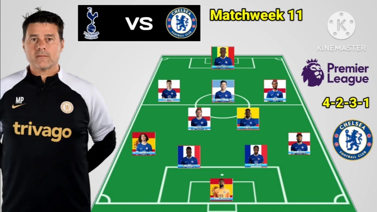 Tottenham vs Chelsea Line Up With Badiashile Matchweek 11 EPL Season ...