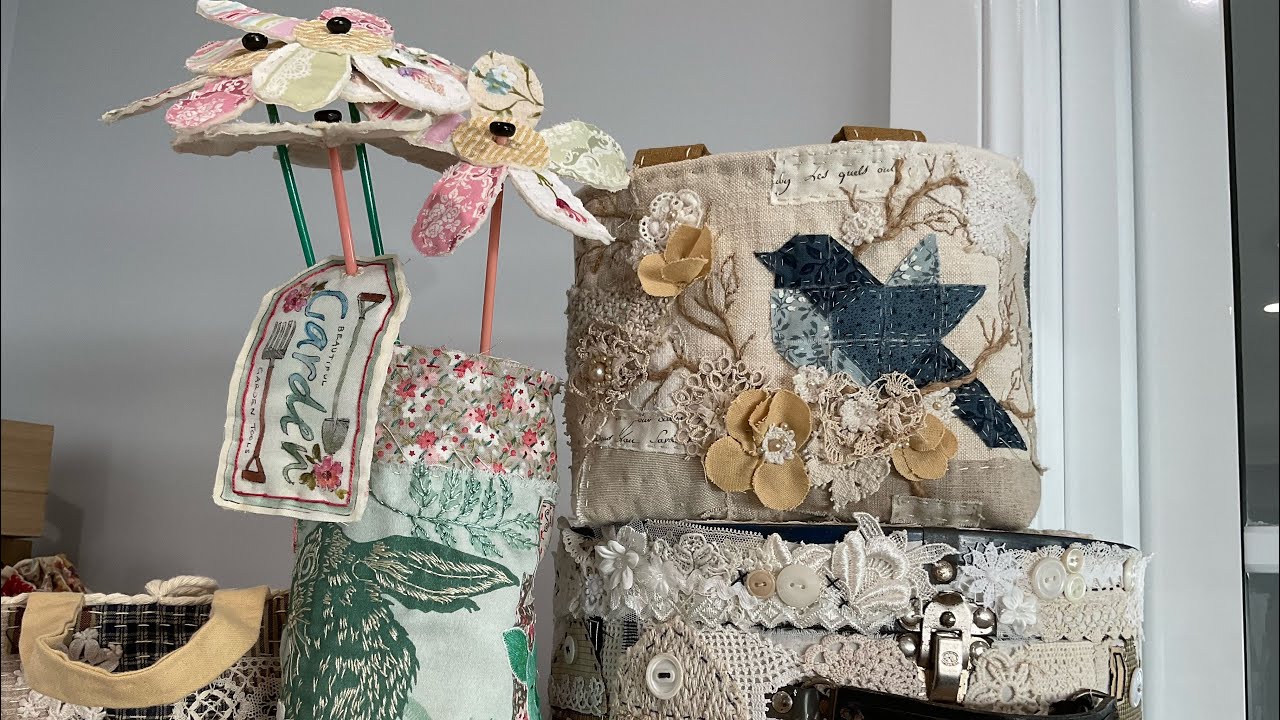 Part 76 Finishing off my Fabric vessel featuring slow stitching # ...
