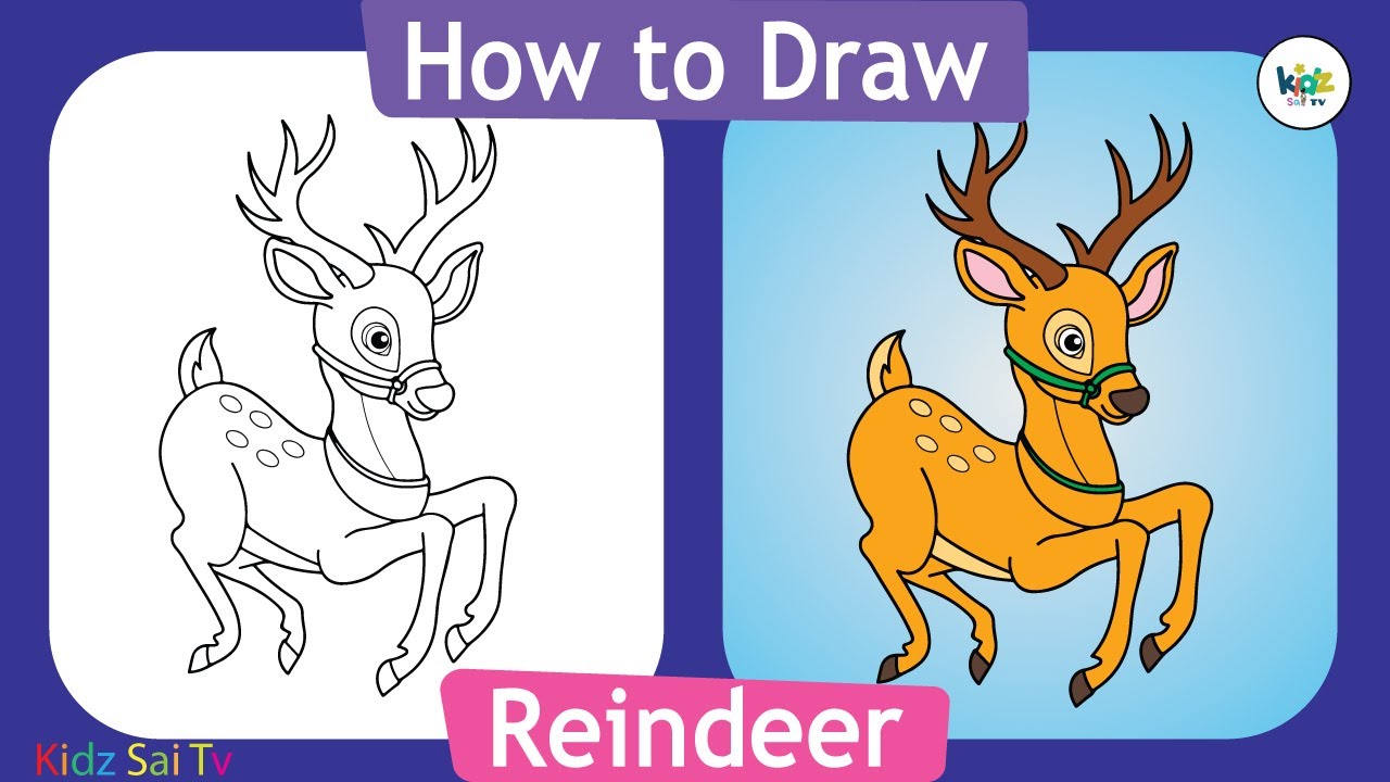 Reindeer | Reindeer Drawing | Christmas Reindeer Drawing | Christmas ...