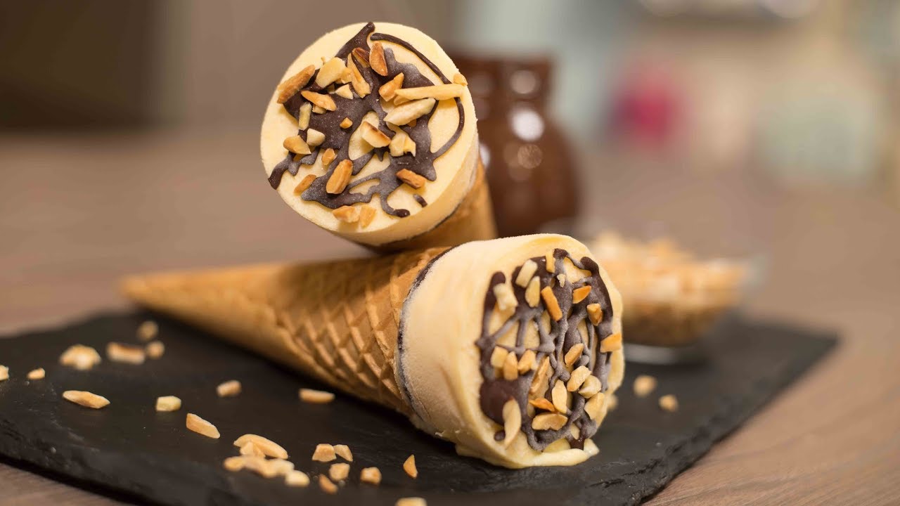 How to make homemade Creme Brulee Cornettos - YouTube