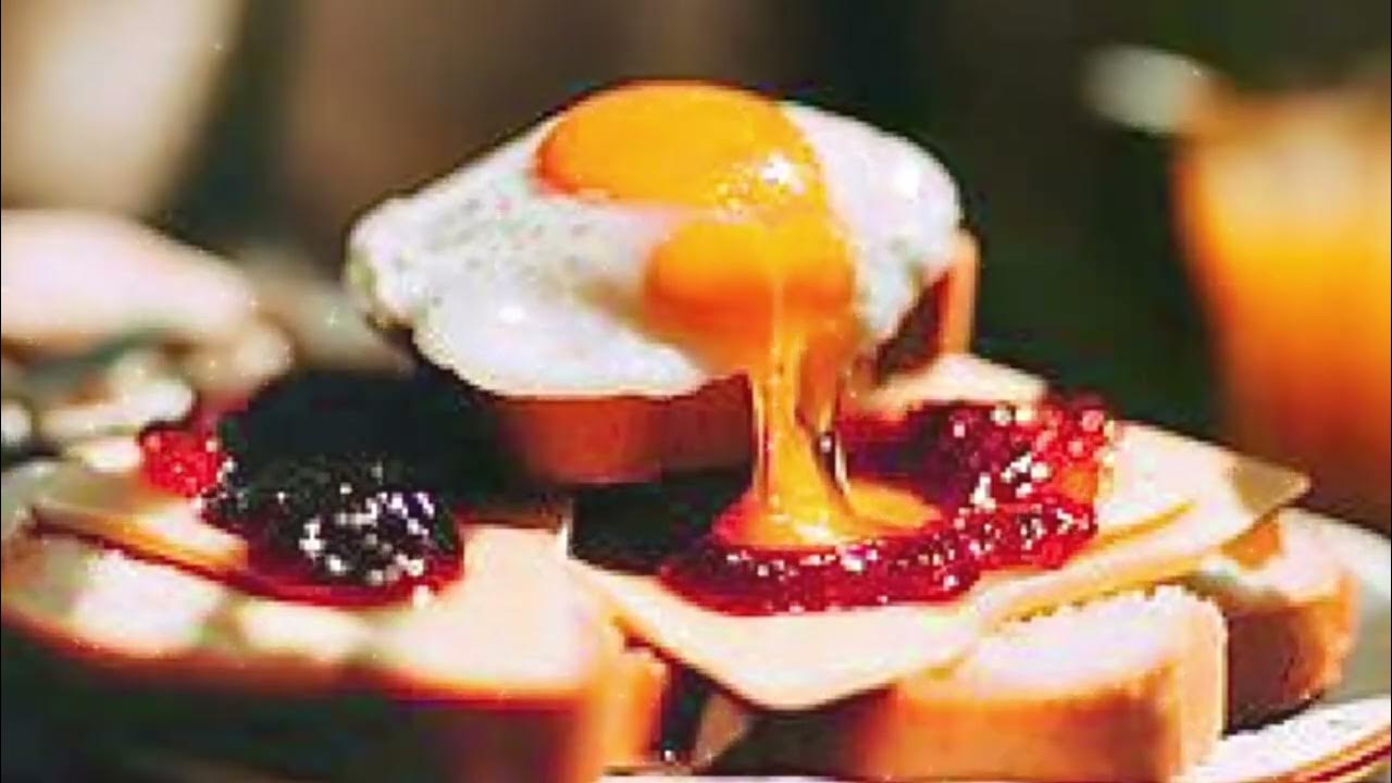 직접 만든 계란 치즈 딸기잼 토스트 ASMR 먹방 homemade egg cheese strawberry jam toast ...