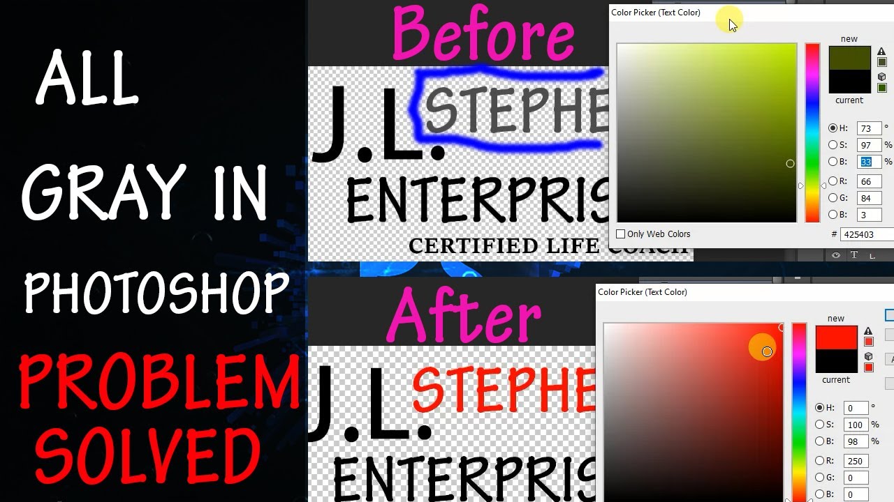 Why are my Photoshop colors all gray | Adobe Photoshop Tutorial - YouTube