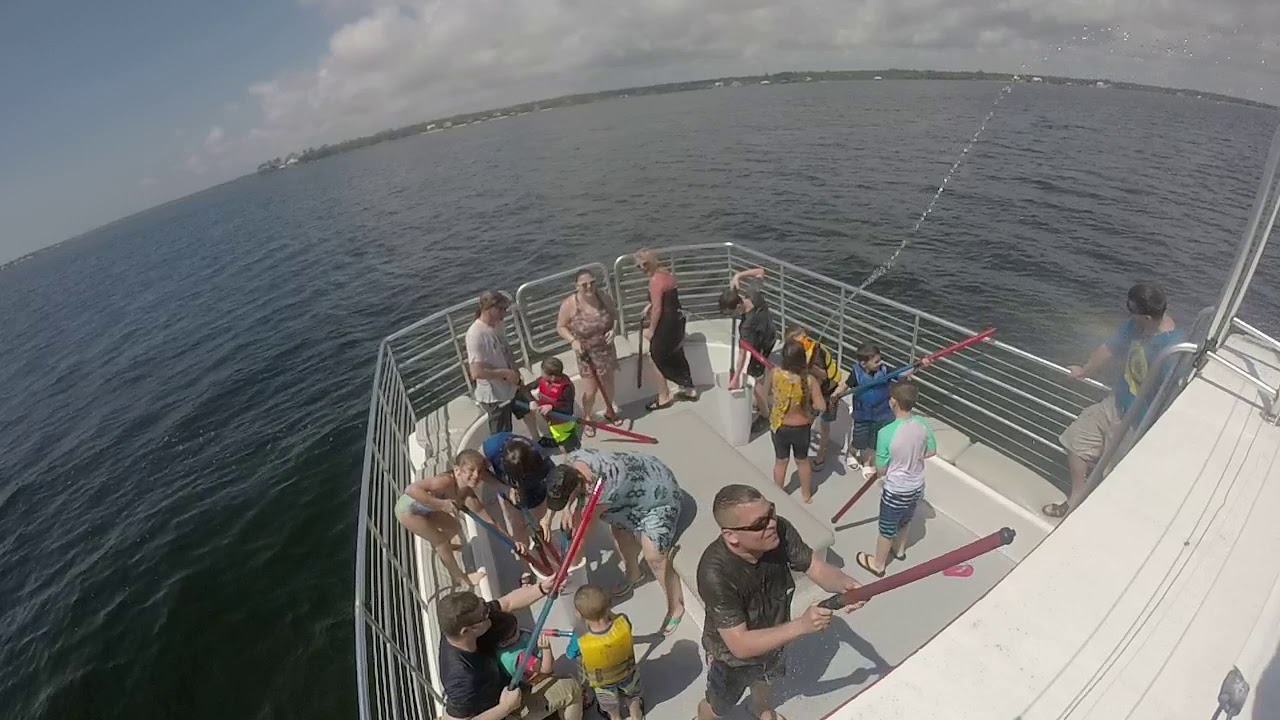The Fun Boat Water Fight Water Wars Orange Beach 4 2 18 11AM - YouTube