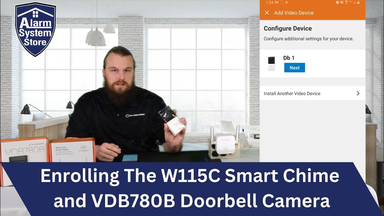 Alarm.com W115C Smart Chime and VDB780B Doorbell Camera Installation - YouTube