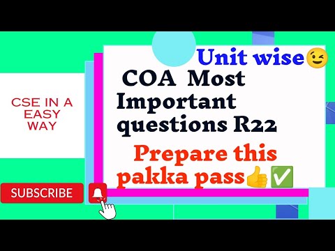 Computer Organization and Architecture important questions(COA)R22 ...