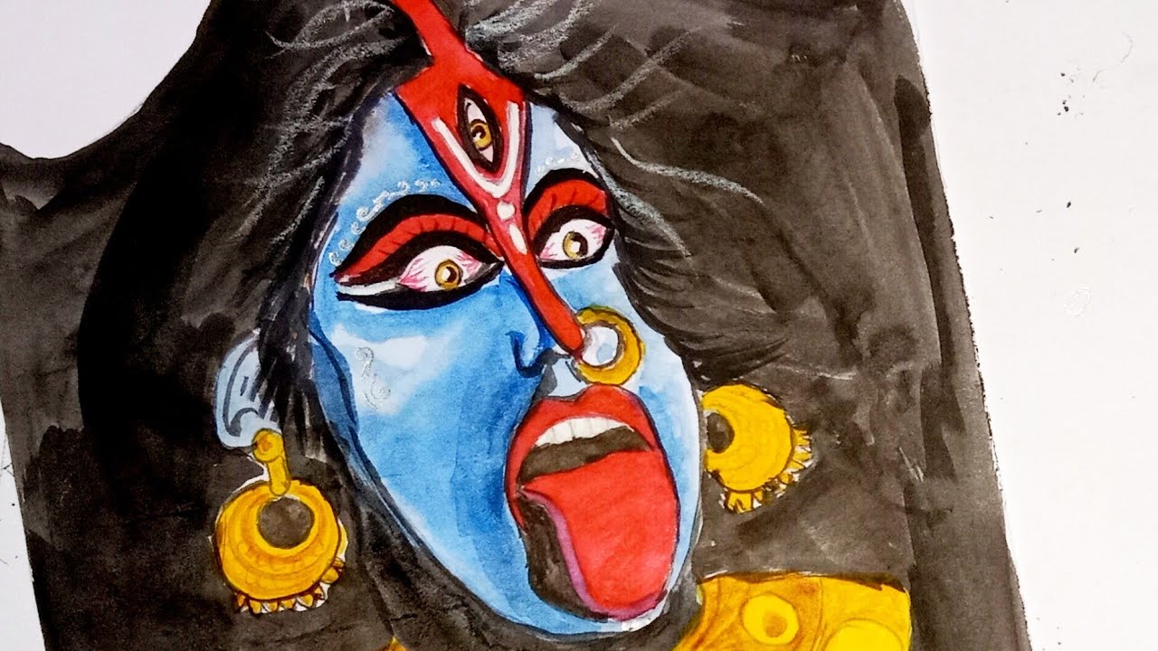 maa Kali drawing// Maa kali Rudra Rup#trending #art #drawing #kali # ...