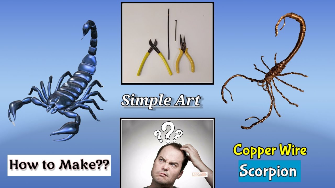 How to make scorpion||Copper wire scorpion Art||Easy to make||simple ...
