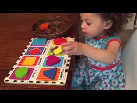 Teaching a 1 year old Shapes! Learning Shapes Preschool - YouTube