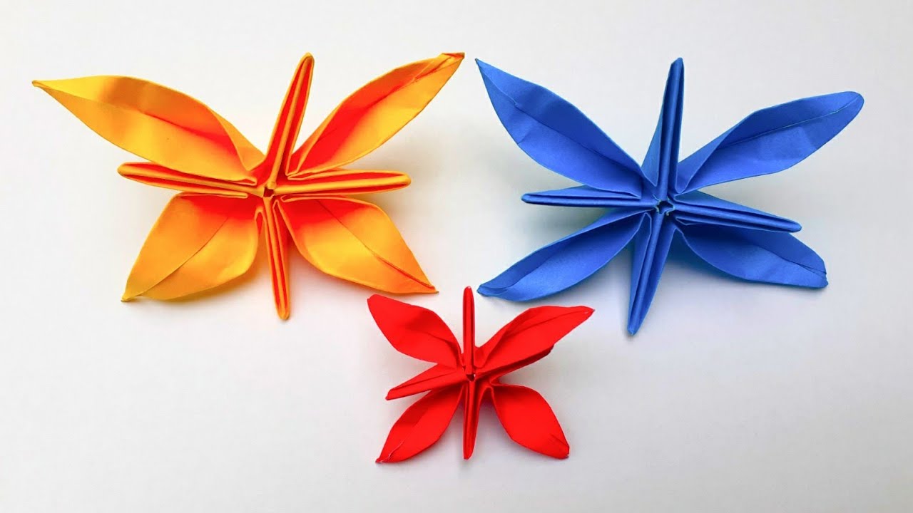 How To Make Quick & Easy Origami Paper STAR FLOWER - YouTube