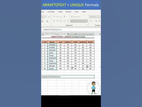 ARRAYTOTEXT + UNIQUE Formula in Excel #excel #exceltips #exceltutorial #msexcel #microsoftexcel ...