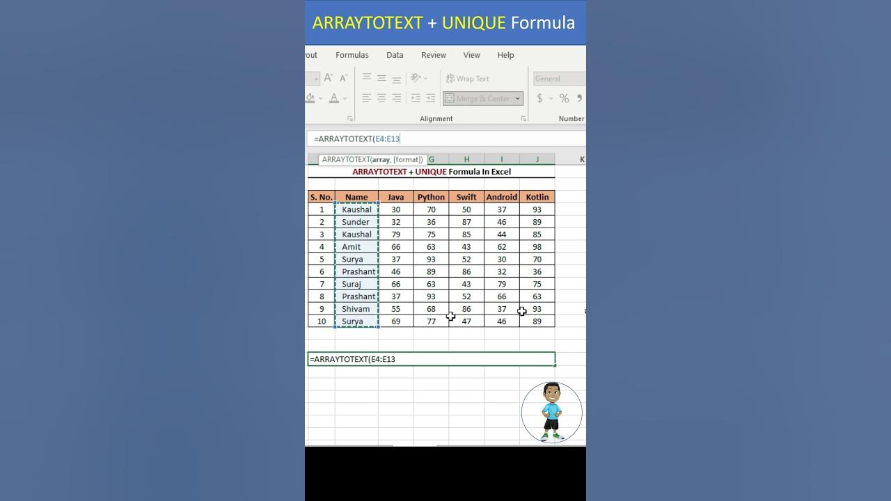 Arraytotext Unique Formula In Excel Excel Exceltips Exceltutorial Msexcel Microsoftexcel