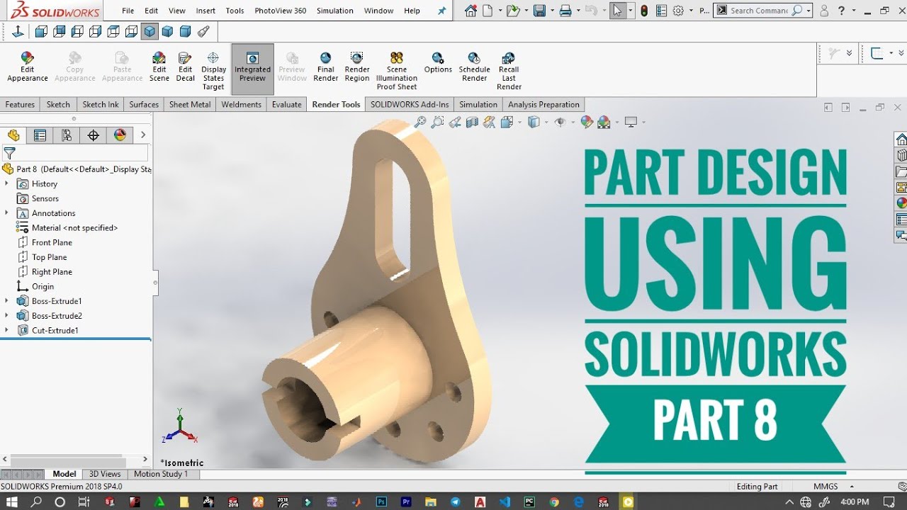 Solidworks tutorial for beginners exercise 8 in [2020] - YouTube