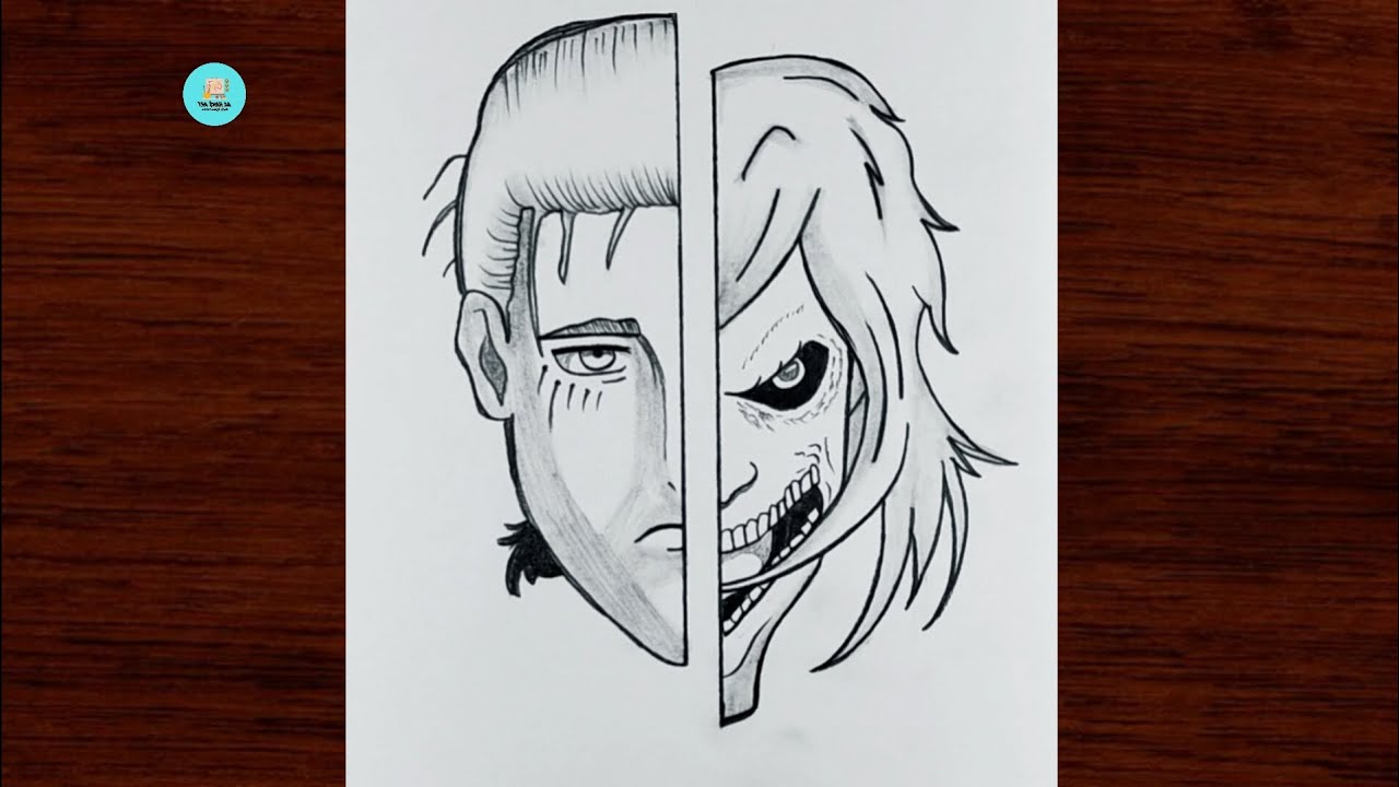 How to draw Eren Yeager from attack on titan||Eran yeager drawing step ...